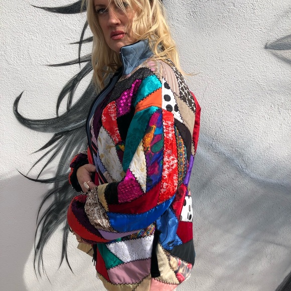 Vintage | Jackets & Coats | Vintage Patchwork Quilt Coat Patchwork Bomber Jacket | Poshmark